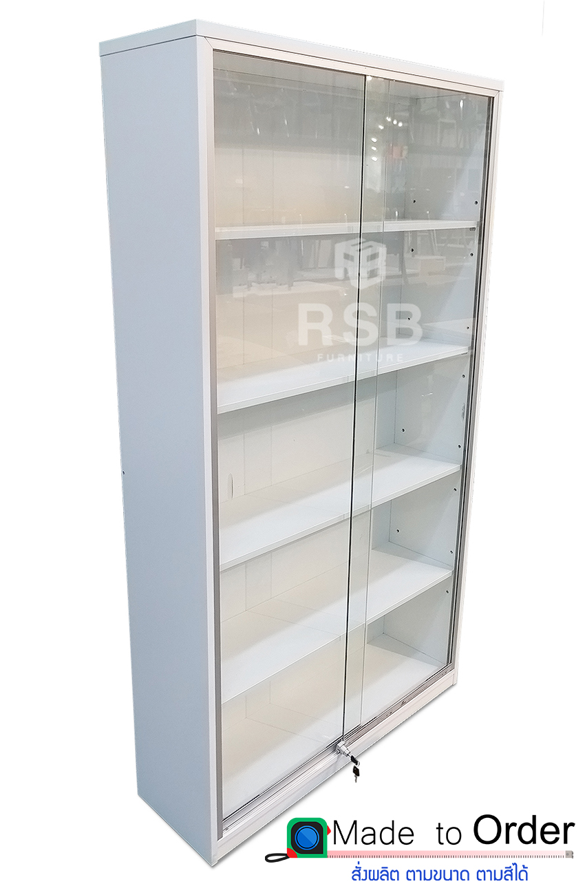 ตู้เอกสารสูงพิเศษ กระจกบานเลื่อนชั้นบน ขนาด 80 X 40 X สูง 240 CM รหัส ...
