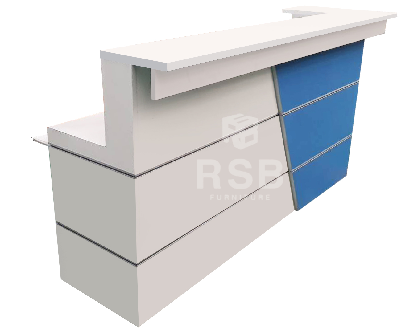 เคาน์เตอร์ Reception 3 ลิ้นชัก + KEYBOARD ขนาด 220 x 50 cm รหัส 2981 ...
