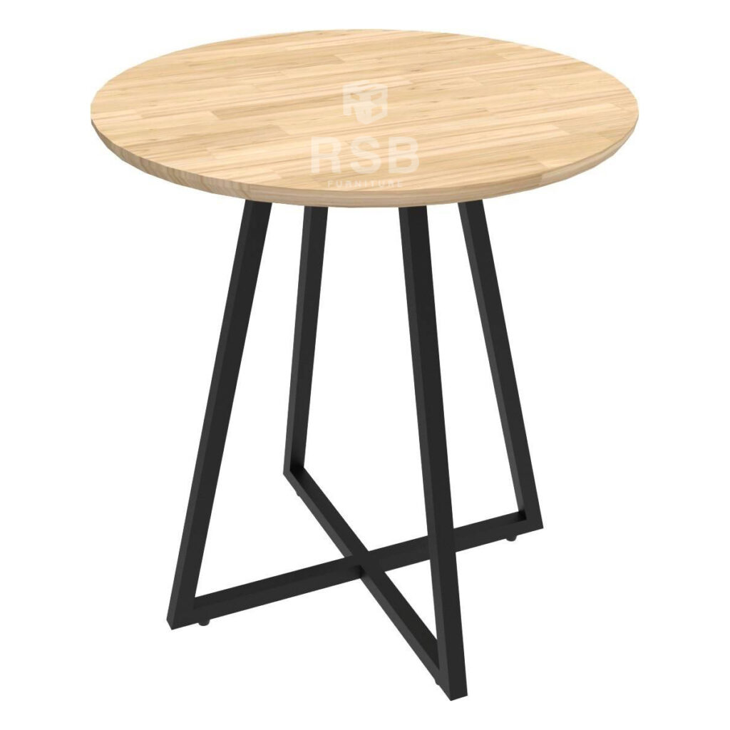 โต๊ะข้างโซฟา โต๊ะข้างเตียง ขาเหล็กกล่อง TOP ไม้ยาง สไตล์ลอฟท์ ขนาด W50 x D50 x H55 cm รหัส 5002 ...