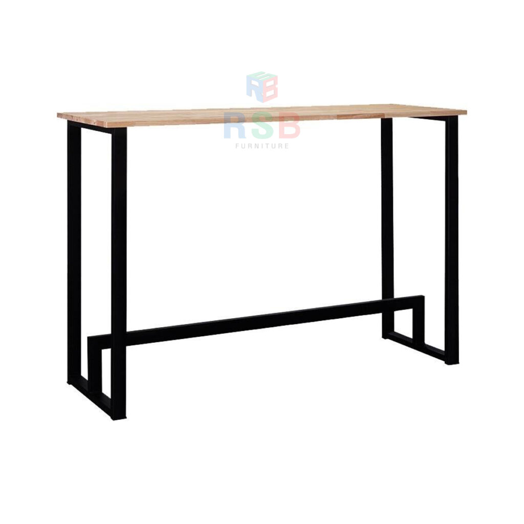โต๊ะบาร์ยืน ขาเหล็กดีไซน์ TOP ไม้ยาง ขนาด W120 x D40 x H100 cm รหัส 5027 - โต๊ะทำงาน โต๊ะ ...